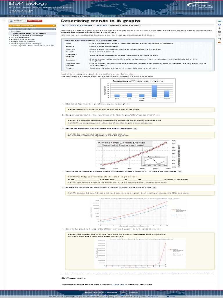 DP Biology Describing Trends in IB Graphs | PDF | Test (Assessment)