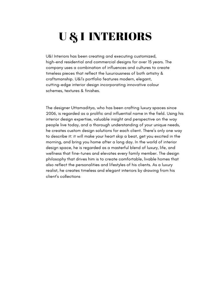U & I Interiors | PDF