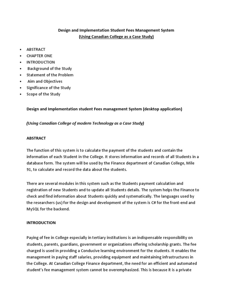 Design and Implementation Student Fees Management System (Using ...