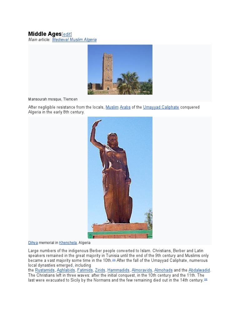 Middle Ages: Medieval Muslim Algeria | PDF | Algeria | Maghreb