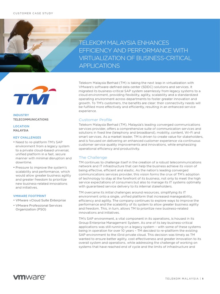 Vmware Telekom Malaysia Case Study English | PDF | Cloud Computing ...