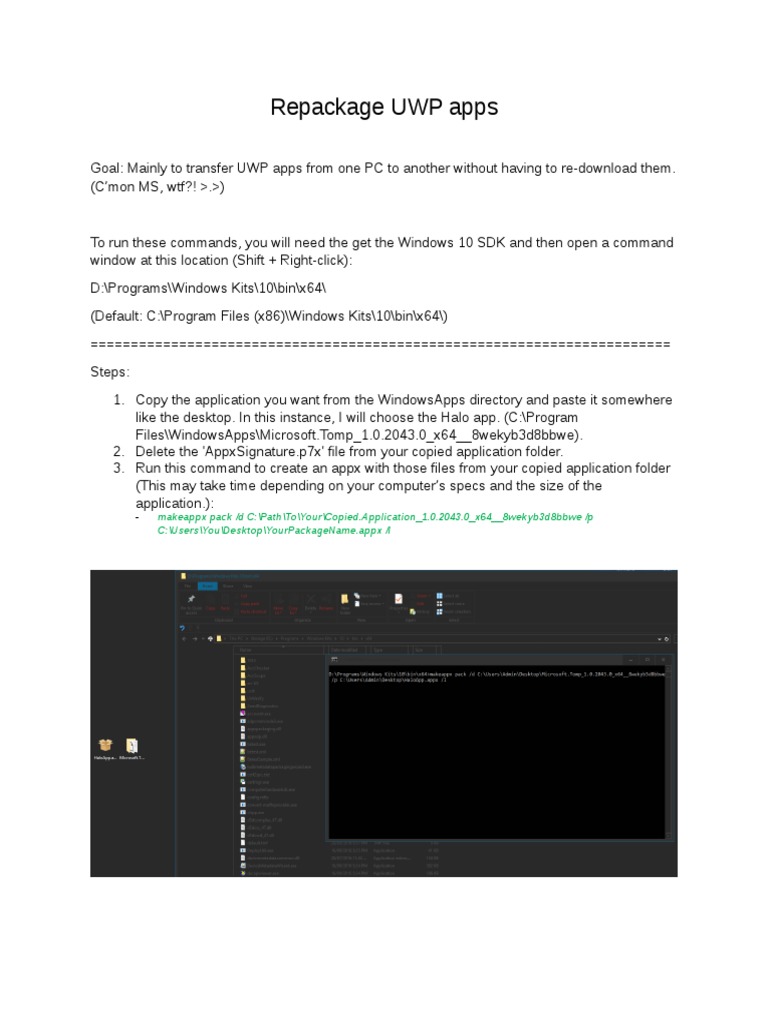 Repackage UWP Apps | PDF | Computer File | Application Software
