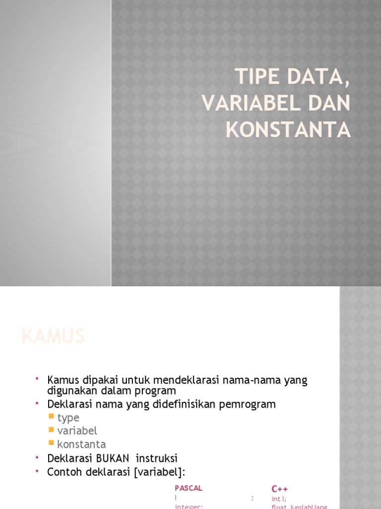 Deklarasi Tipe Data dan Variabel C++ | PDF