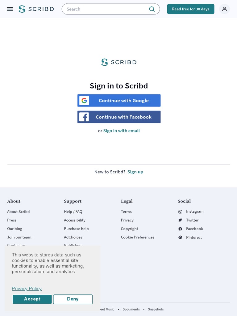 Sign in To Scribd: Continue With Google Continue With Facebook | PDF