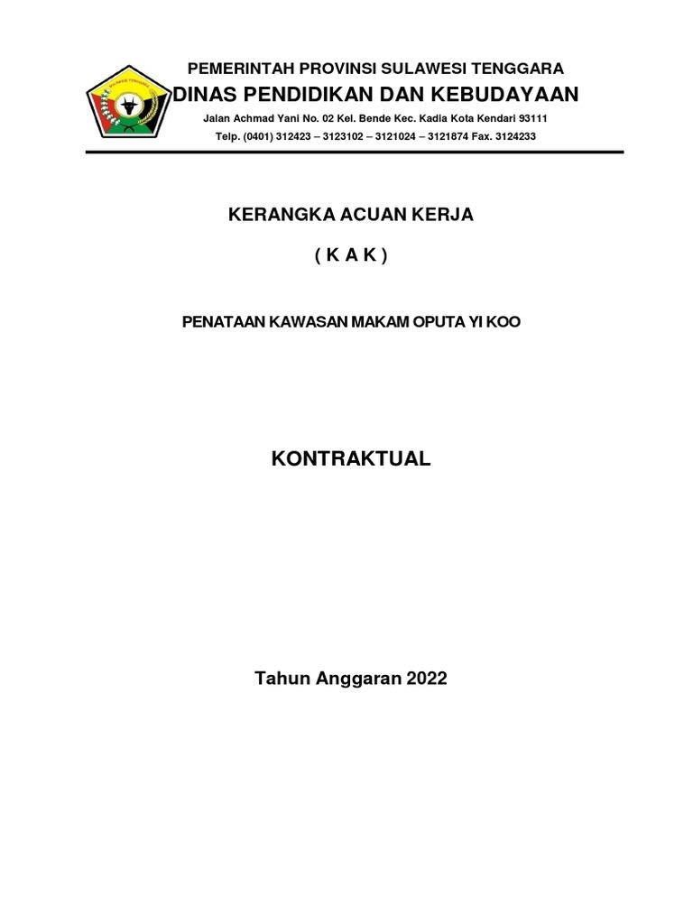 Kak Penataan Kawasan Makam Oputa Yi Koo Revisi Fix | PDF
