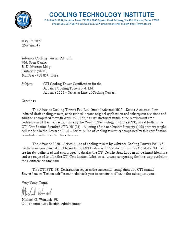 C31A Advance 2020 Series A Approval Letter R4 2 | PDF | Manufactured ...