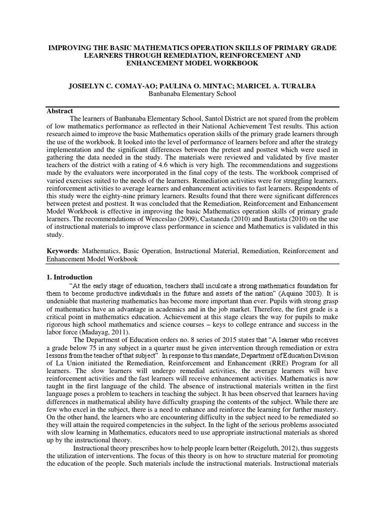 MATH Research | PDF | Teaching Method | Teachers