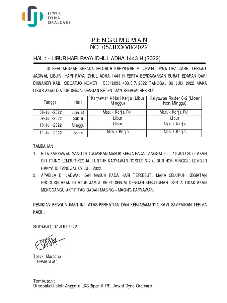 Libur Idhul Adha 2022 | PDF | Karier & Perkembangan