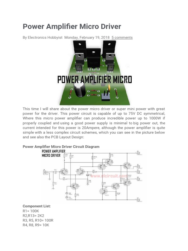 Power Amplifier Micro Driver | PDF