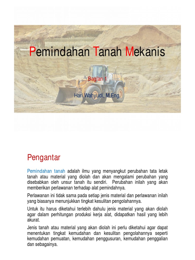 Pemindahan Tanah Mekanis - 1 | PDF