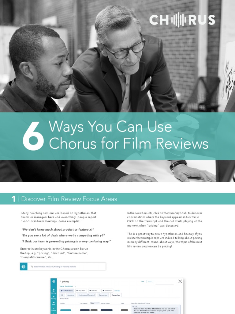 6 Ways You Can Use Chorus For Film Reviews | PDF | Communication