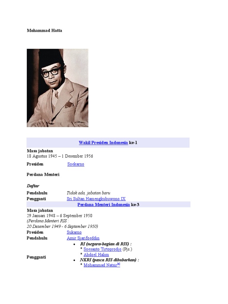 Biografi Mohammad Hatta | PDF