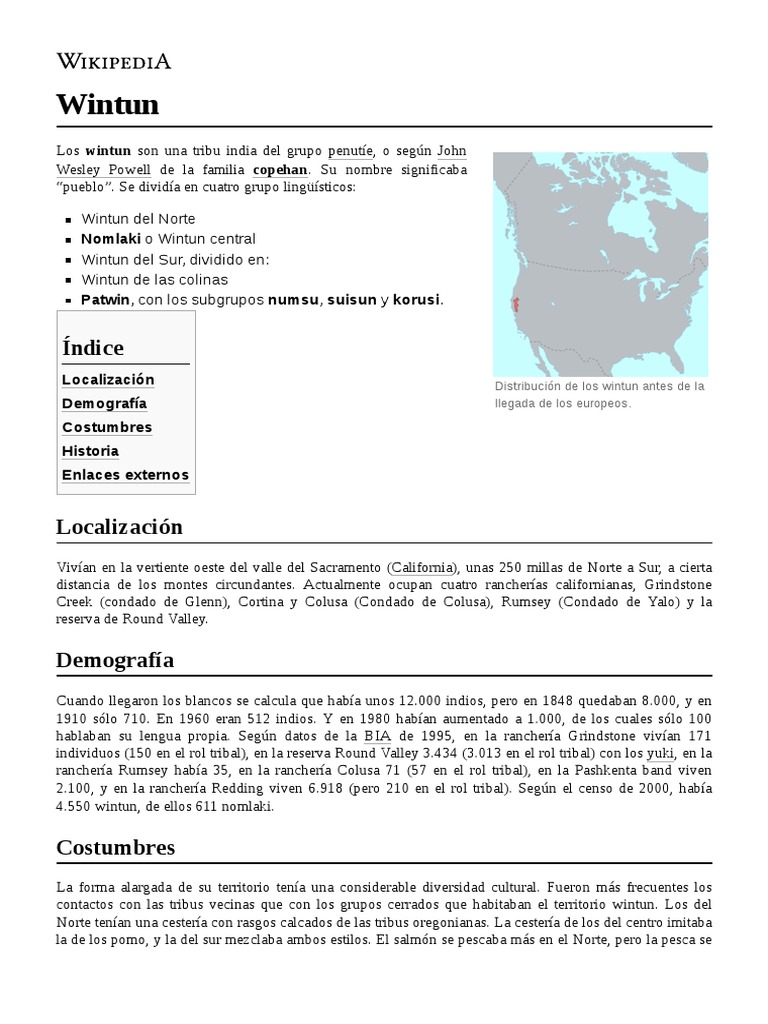 Wintun | PDF | California | Tribus nativas americanas