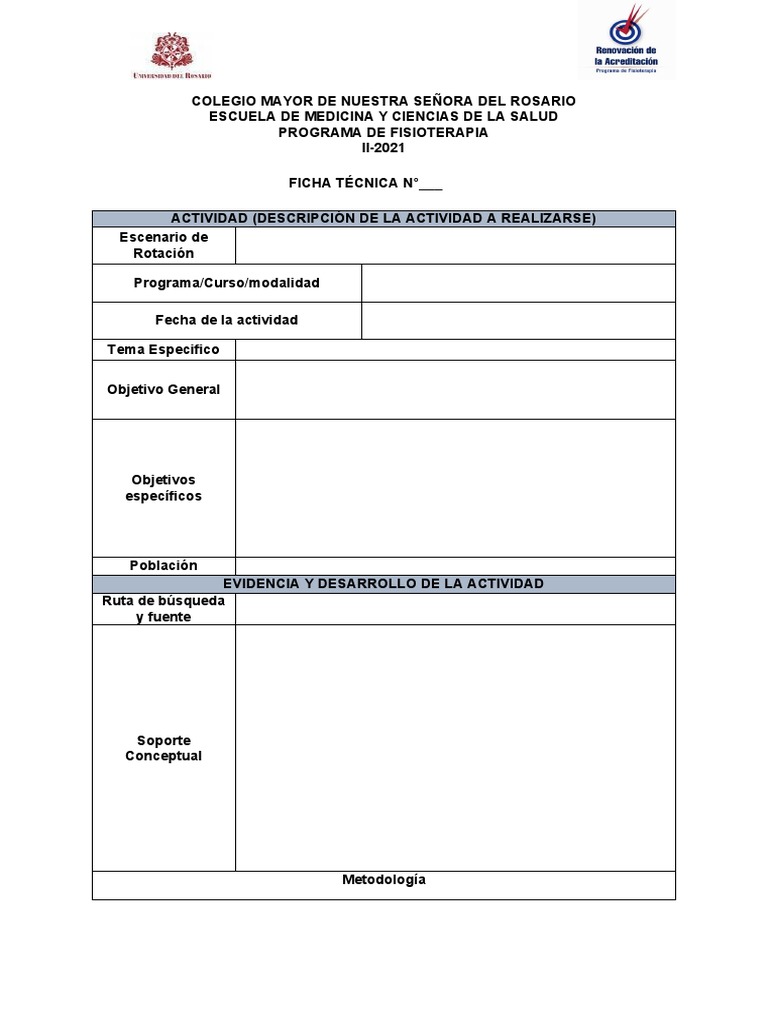 Formato de Ficha Técnica | PDF