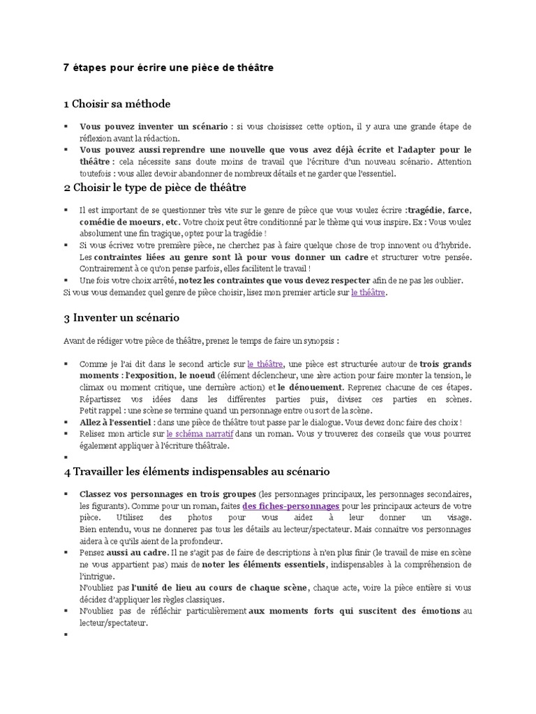 7 Étapes Pour Écrire Une Pièce de Théâtre | PDF | Scénario | Théâtre