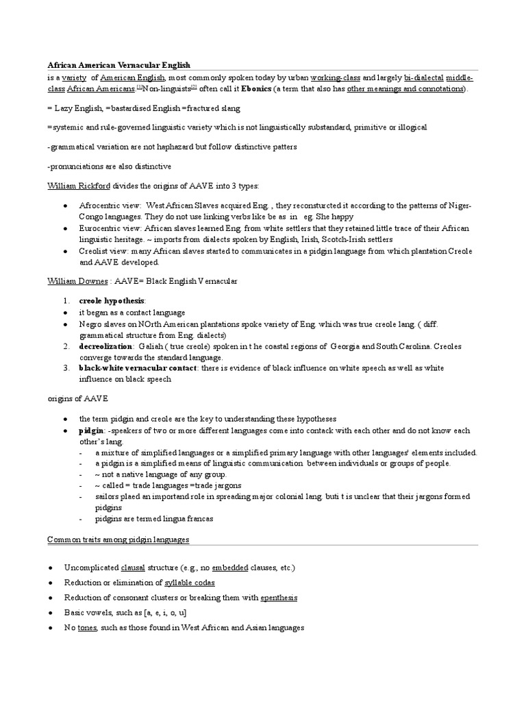 African American Vernacular English | PDF | English Language ...