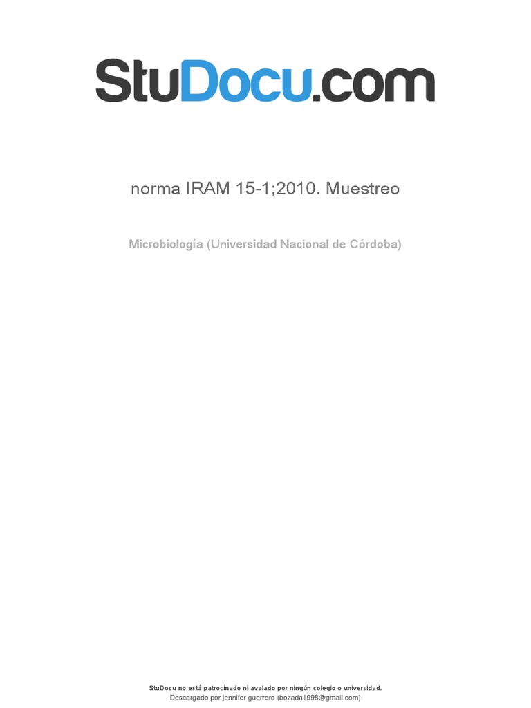Norma Iram 15 12010 Muestreo | Descargar gratis PDF | Organización ...