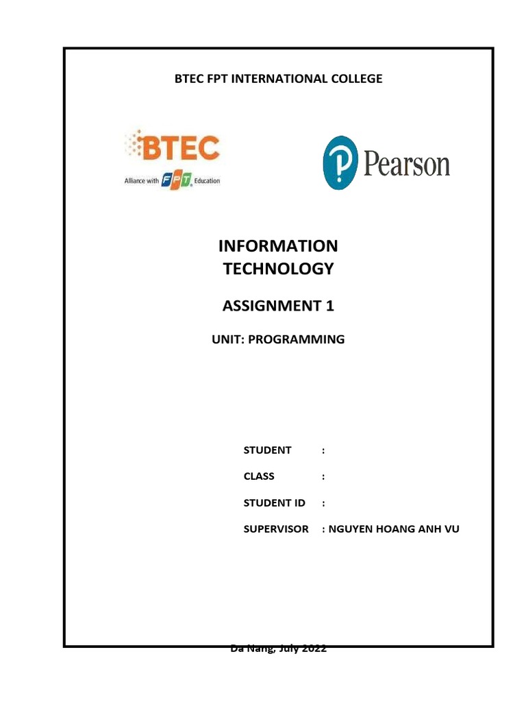 Information Technology: Assignment 1 | PDF