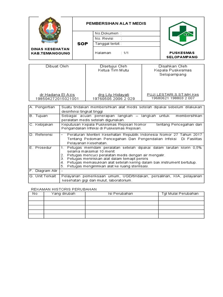 SOP Pembersihan Alat | PDF