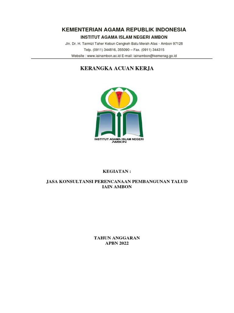 Perencanaan Pembangunan Talud IAIN Ambon | PDF