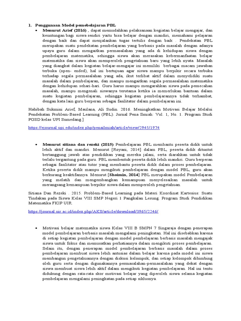 Alasan Menggunakan PBL | PDF