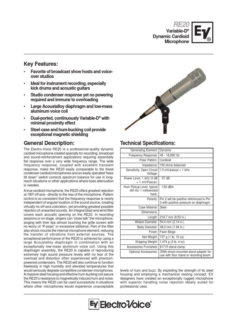 Key Features:: Variable-D Dynamic Cardioid Microphone | Download Free ...