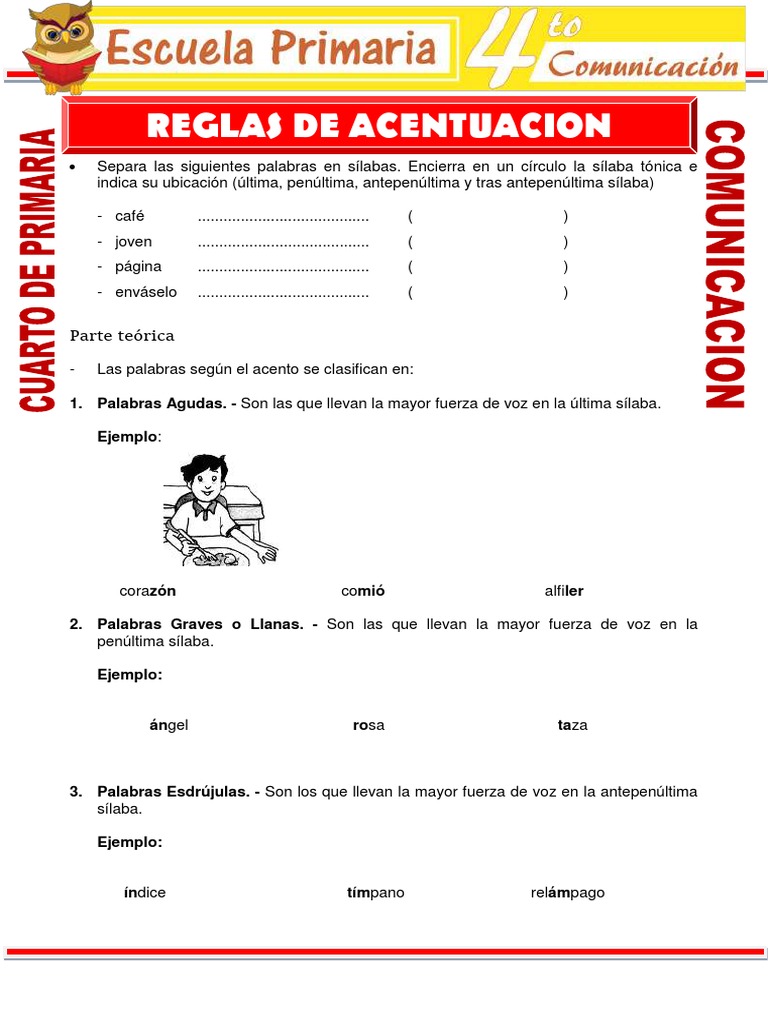 Guía de Acentuación para Niños | PDF | Idiomas | Estudios de idiomas ...