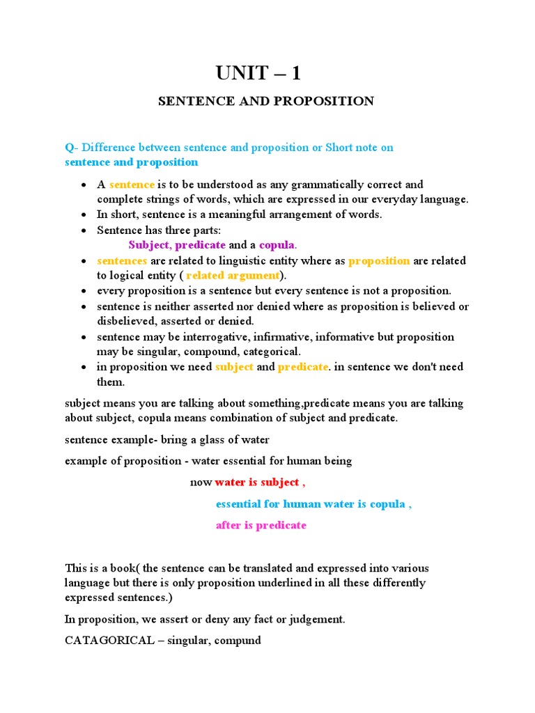 Sentence and Proposition | PDF | Argument | Logical Consequence