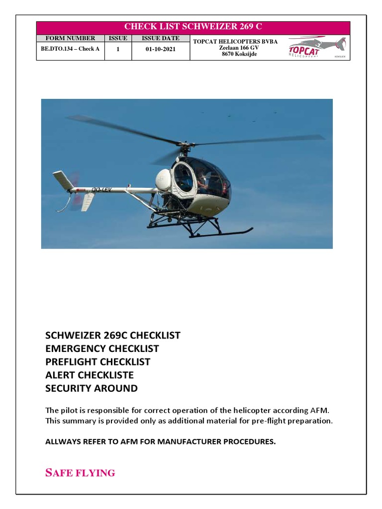 HU269. Startup Checklist | PDF | Helicopter Rotor | Turbocharger
