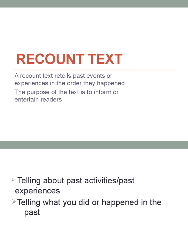 Recount Text Ppt | PDF