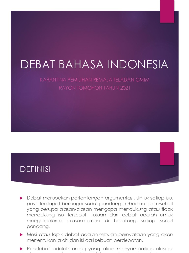Debat Bahasa Indonesia | PDF