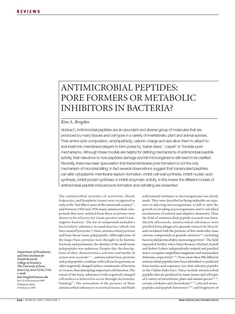Antimicrobial Peptides | PDF