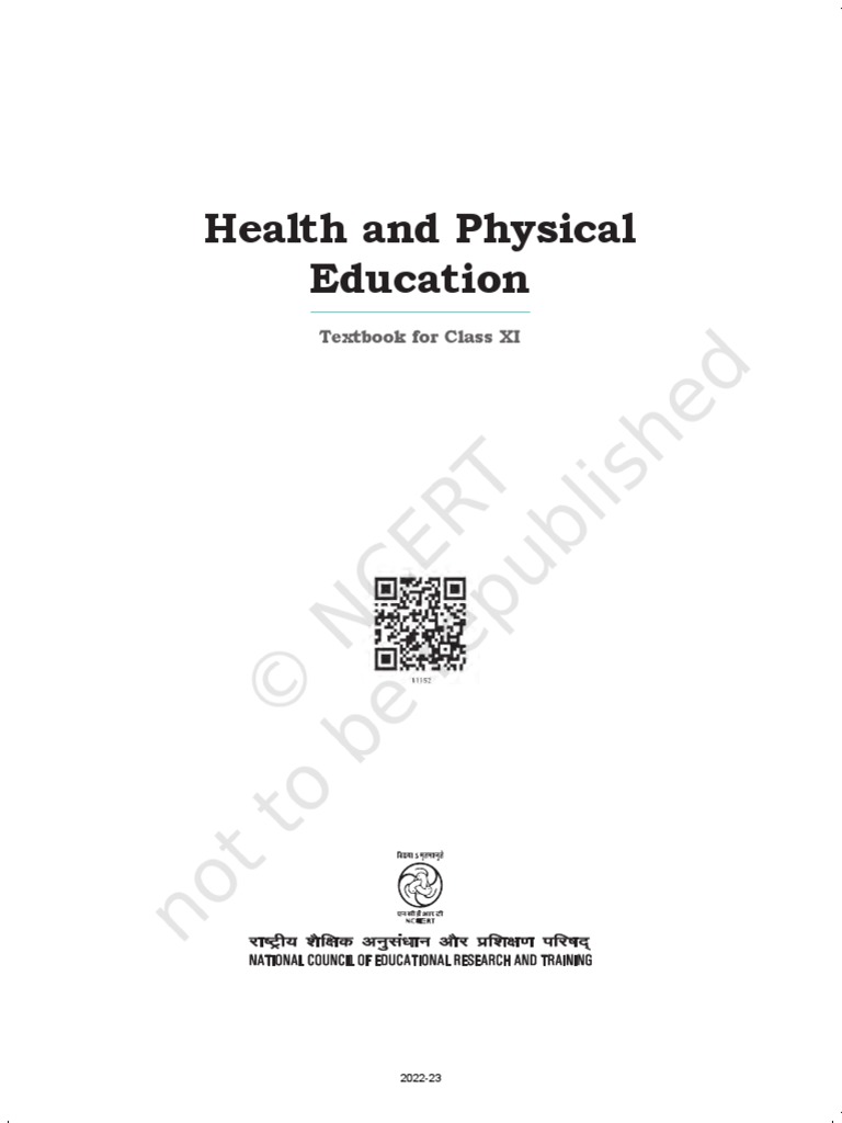 Health and Physical Education: Textbook For Class XI | PDF | Teachers ...