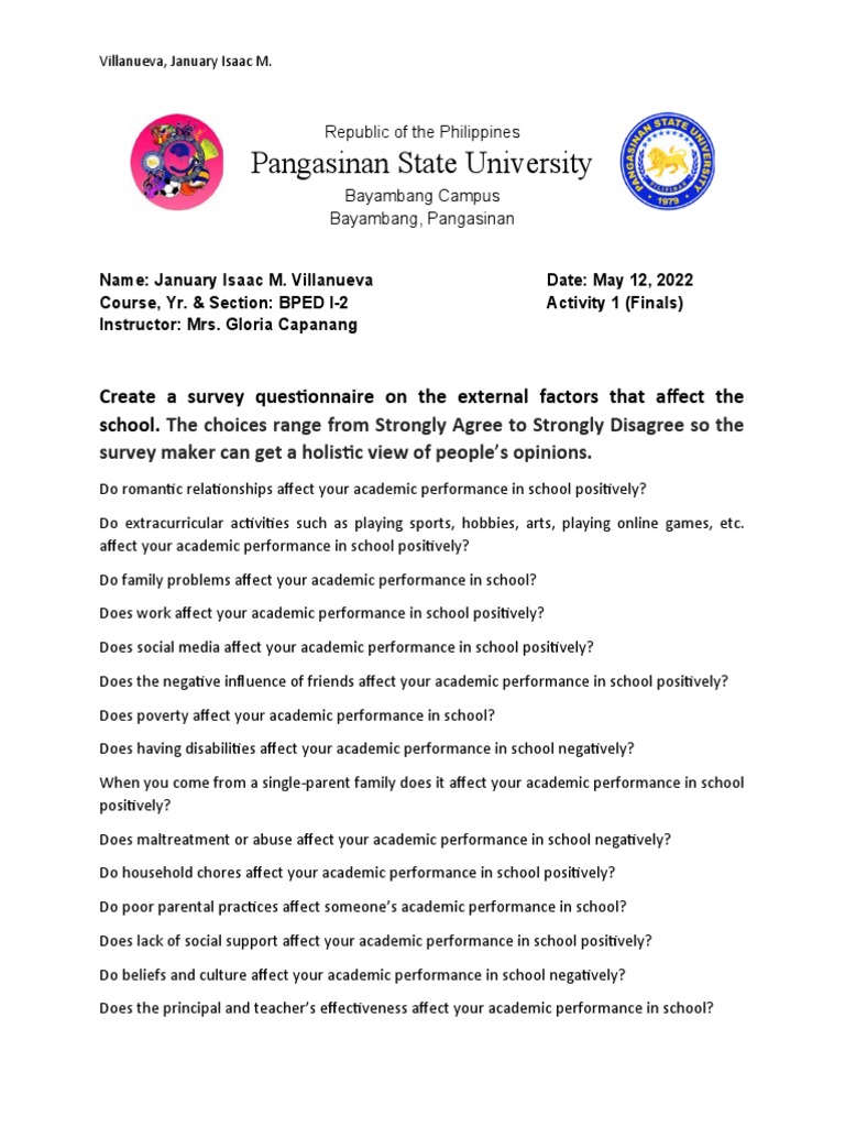 Activity 1 (Finals) - Villanueva January Isaac M. - Survey ...