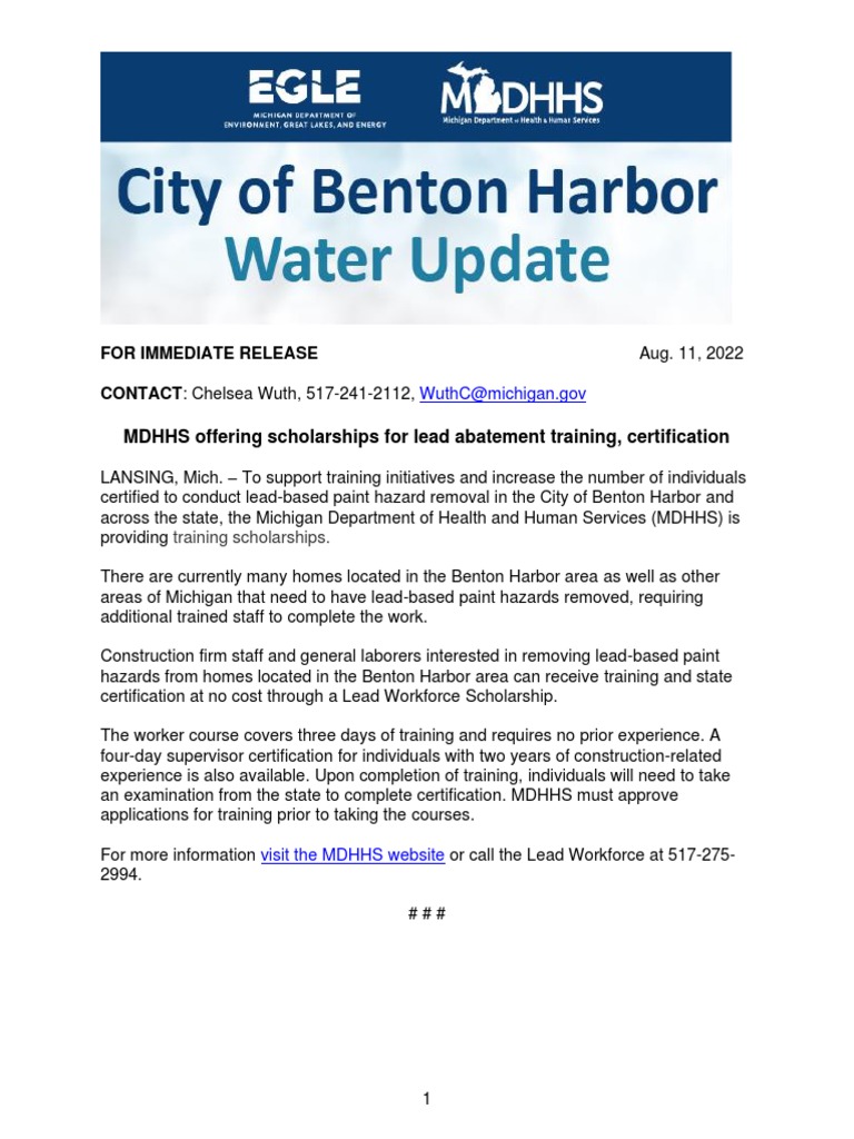 Benton Harbor Update 081122 | PDF