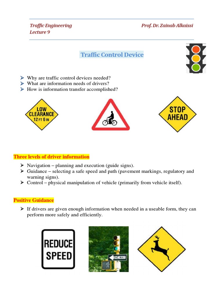 Guiding Safe Transportation: An Overview of Traffic Control Devices ...