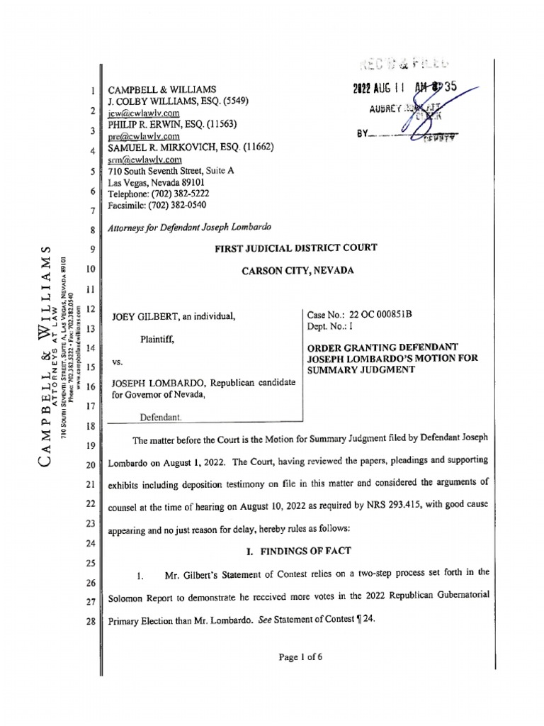 Gilbert v. Sisolak ORDER | PDF