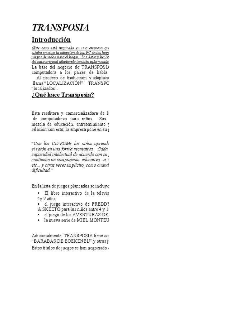 La historia y operaciones iniciales de Transposia, pionera en la ...