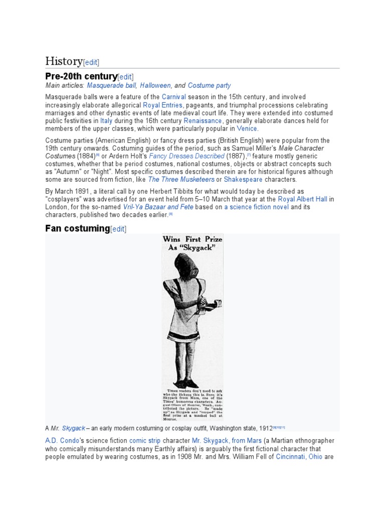 History: Pre-20th Century | PDF | Cosplay | Science Fiction