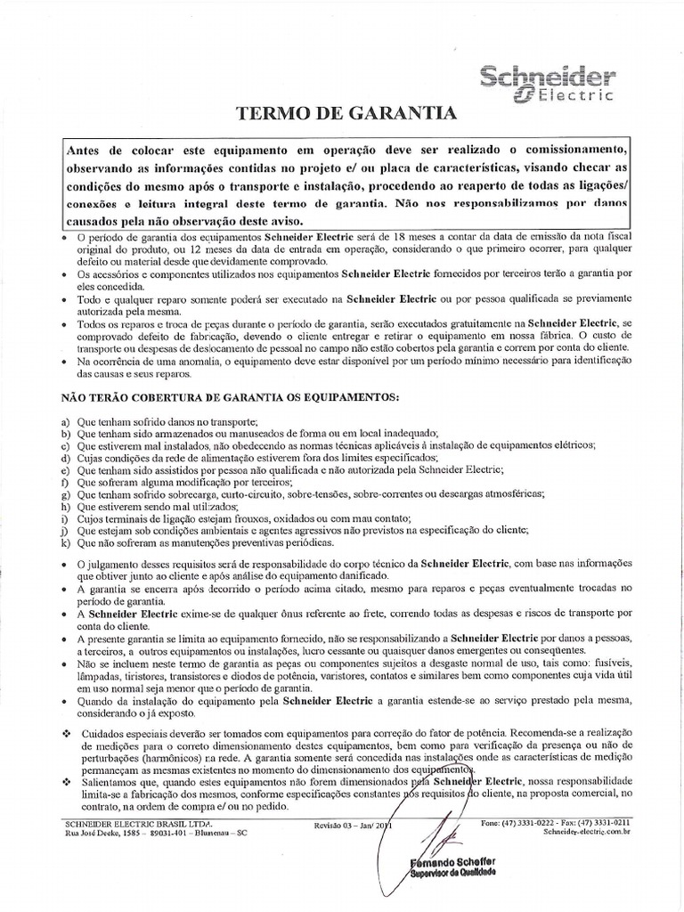 Termo de Garantia | PDF