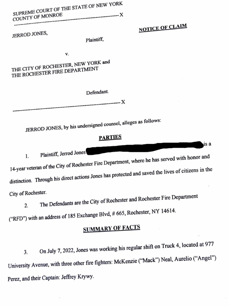 Notice of Claim Filed by Jerrod Jones | PDF | Public Law | Justice