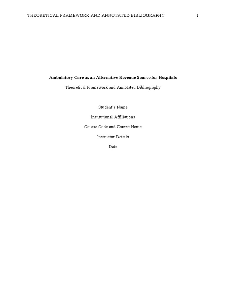 Theoretical Framework and Annotated Bibliography | PDF