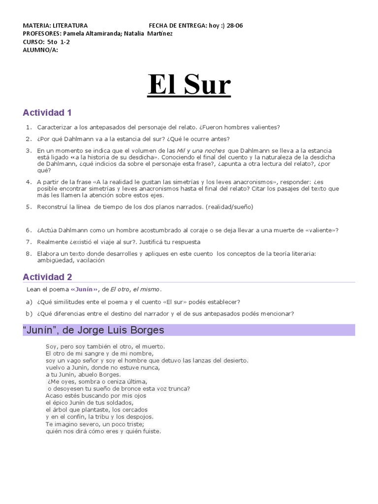 El Sur. Borges | PDF