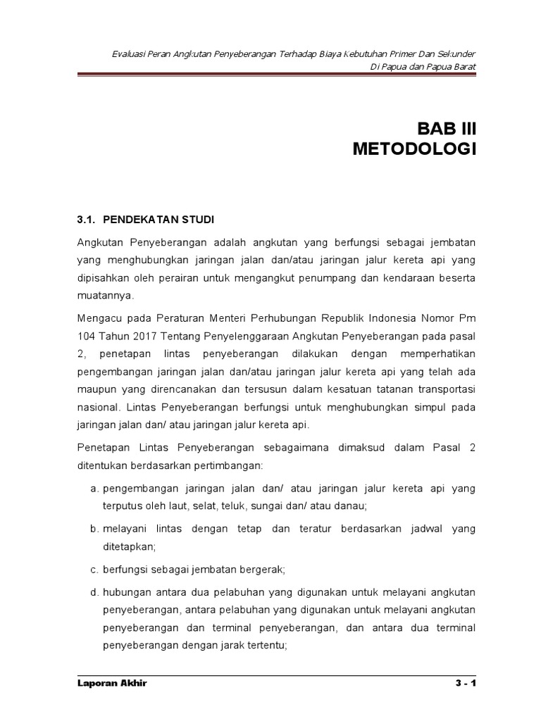 BAB 3 Metodologi Evaluasi Asdp Papua | PDF