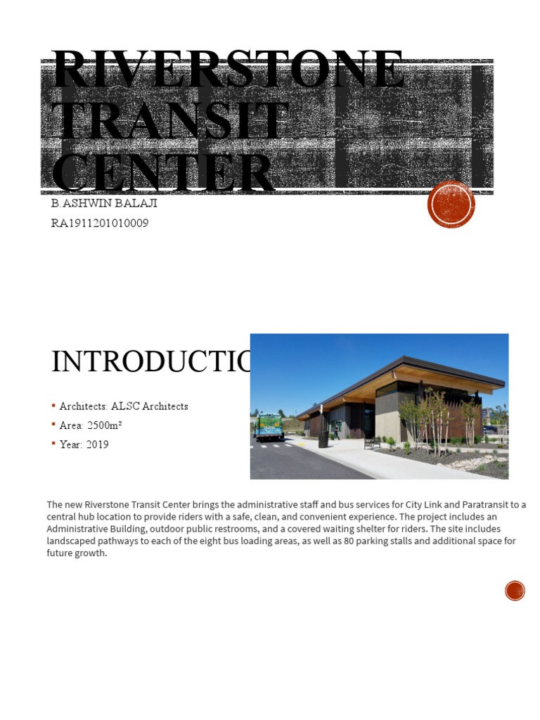 Riverstone Transit Center: B.Ashwin Balaji RA1911201010009 | PDF