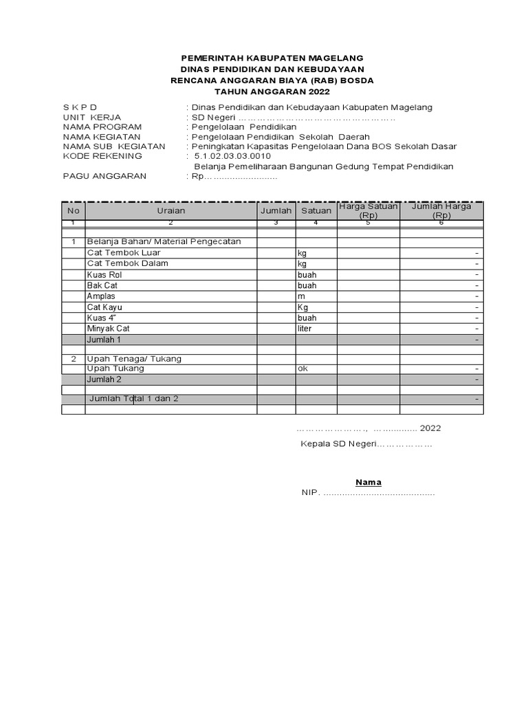 Format SPJ Bosda SD | PDF