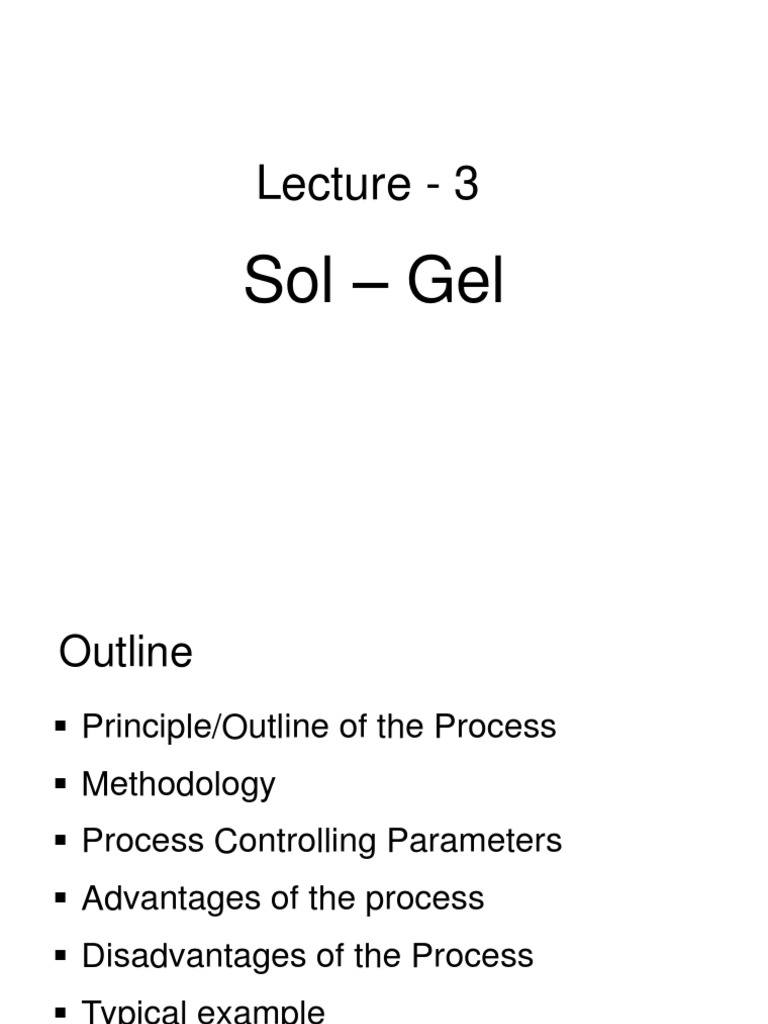 Sol Gel | PDF | Liquids | Physical Chemistry