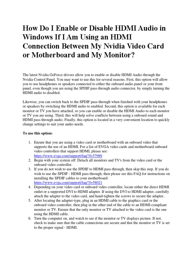 How Do I Enable or Disable HDMI Audio in Windows If I Am Using An HDMI ...