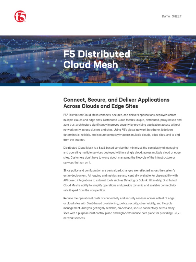 f5 Distributed Cloud Mesh Ds | PDF | Cloud Computing | Computer Network f5 Distributed Cloud Mesh Ds | PDF | Cloud Computing | Computer Network