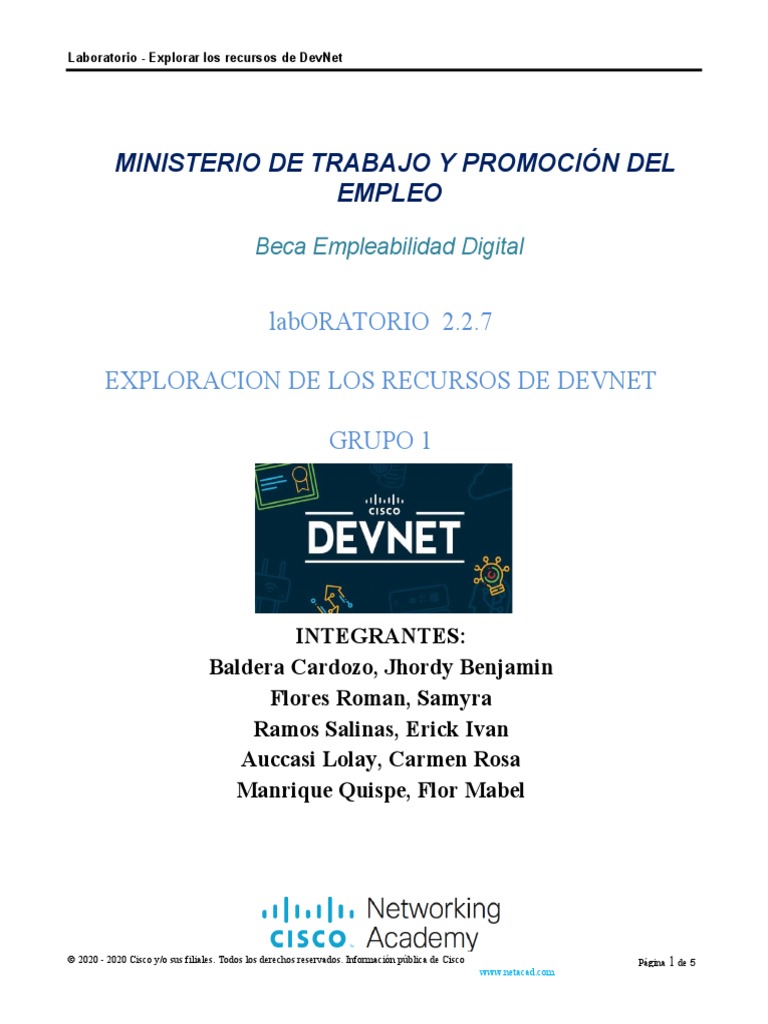2.2.7-Lab - Explore-Devnet-Resources - es-XL | PDF | Informática ...